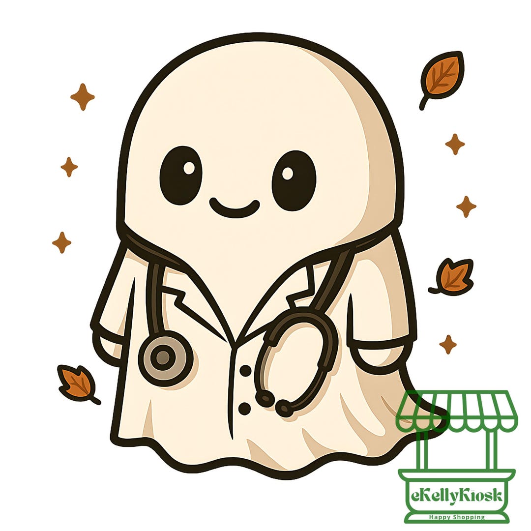 Doctor Ghost PNG: Spooky Halloween Costume Illustration (digital ...