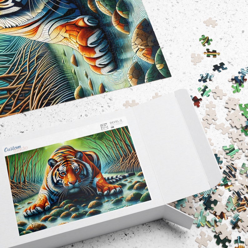 Puzzle, Tiger, Bengal, Exotic, Mangrove Forest, Mosaic Tile Puzzle (110 ...