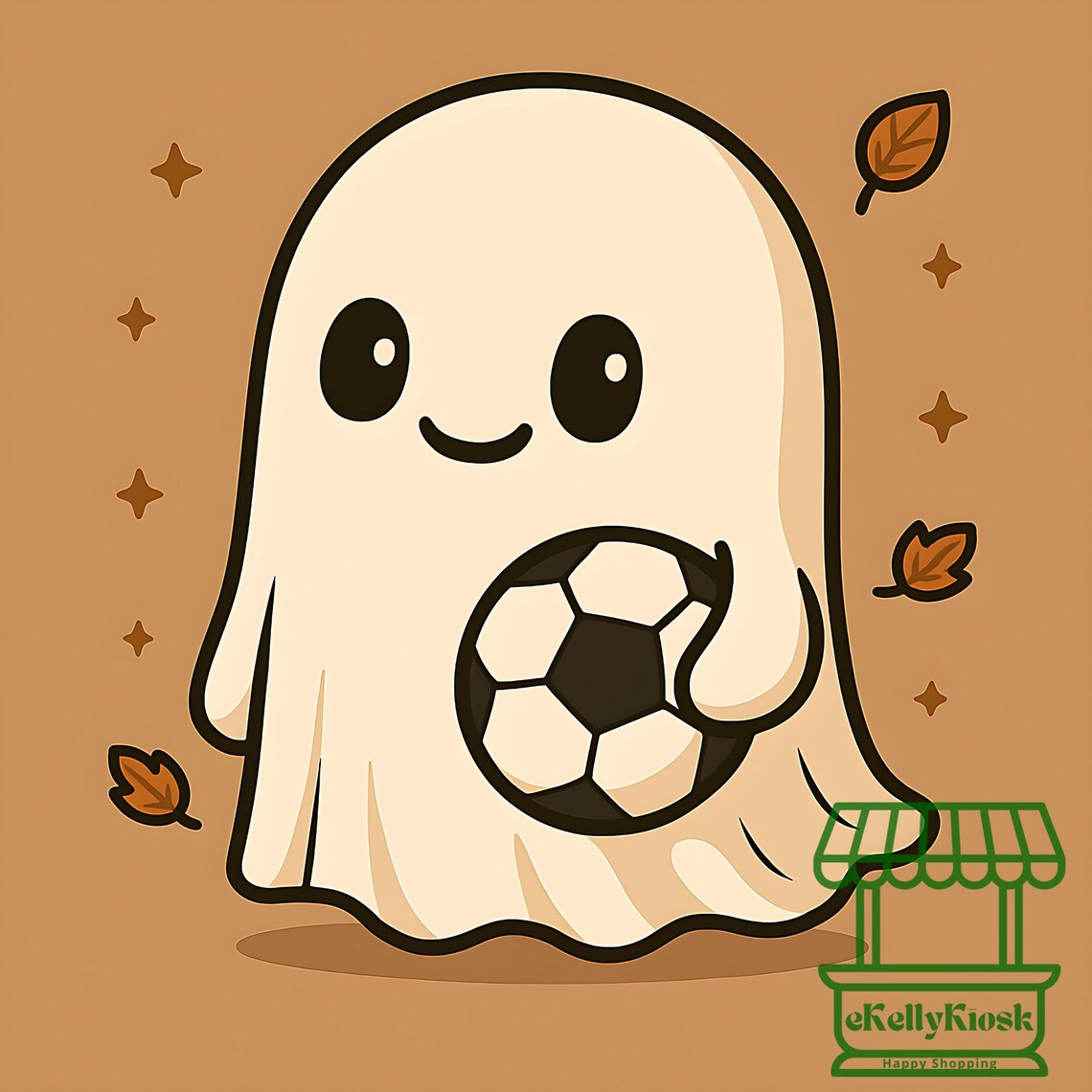 Cute Ghost PNG, Soccer Season, Autumn Cartoon Illustration, Halloween ...
