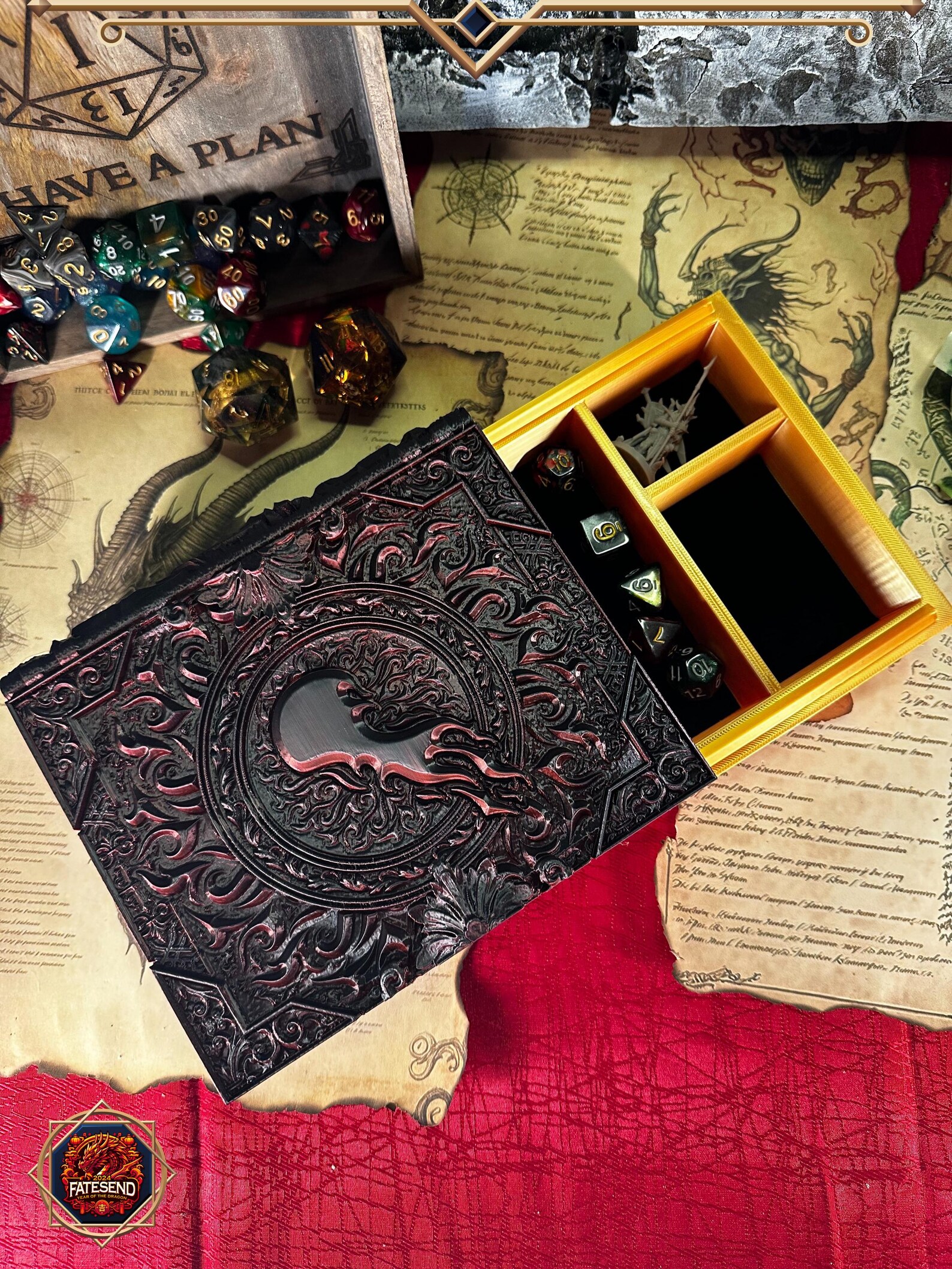 The Enchanted Tome of Fire Magic - Dnd Dstorage Book & Dice Tray - Etsy