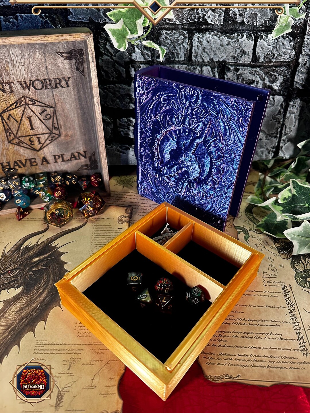 The Enchanted Tome of Draconic Power - Dnd Storage Book & Dice Tray - Etsy