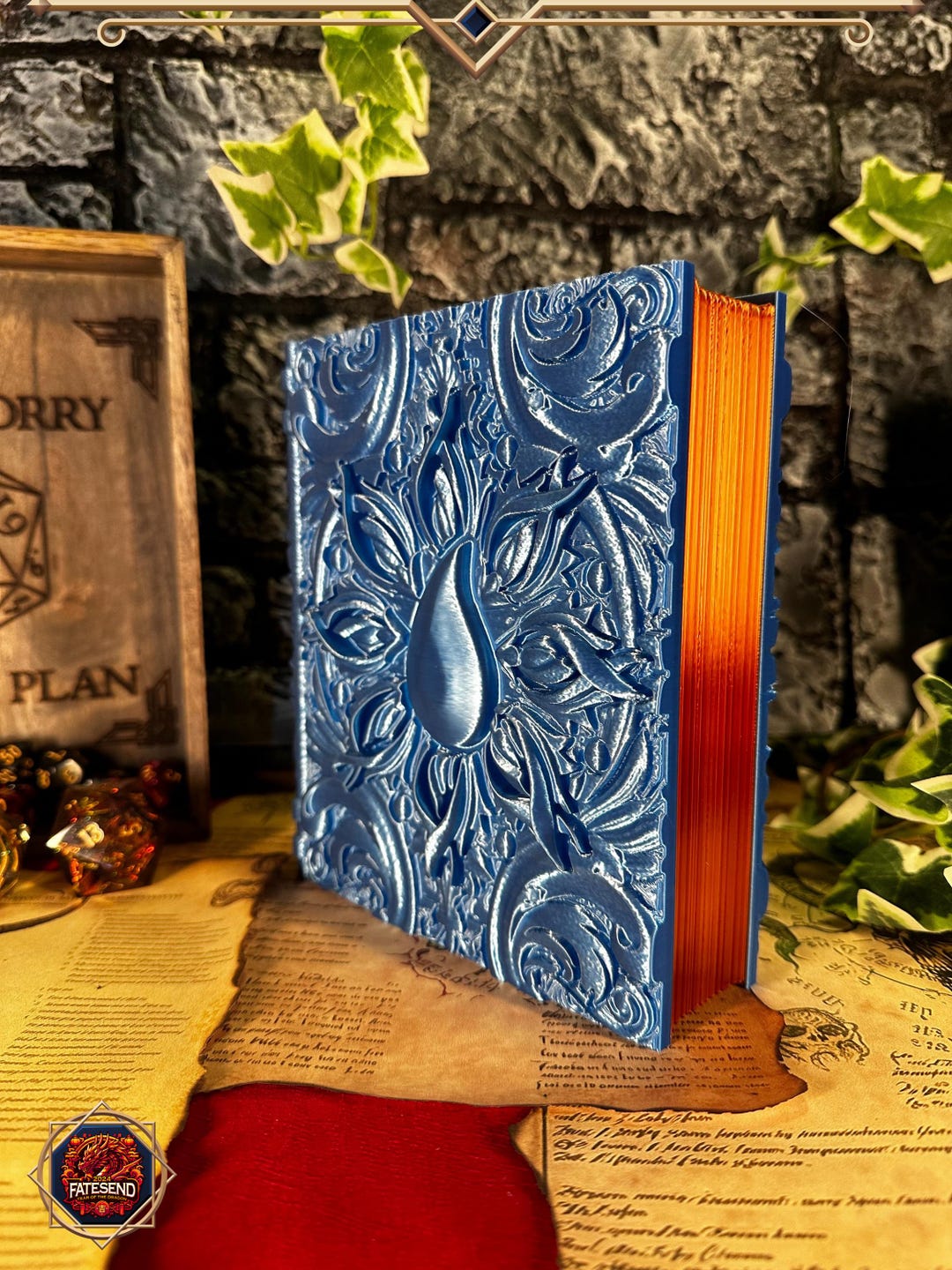 The Enchanted Tome of Water Magic - Dnd Storage Book & Dice Tray - Etsy