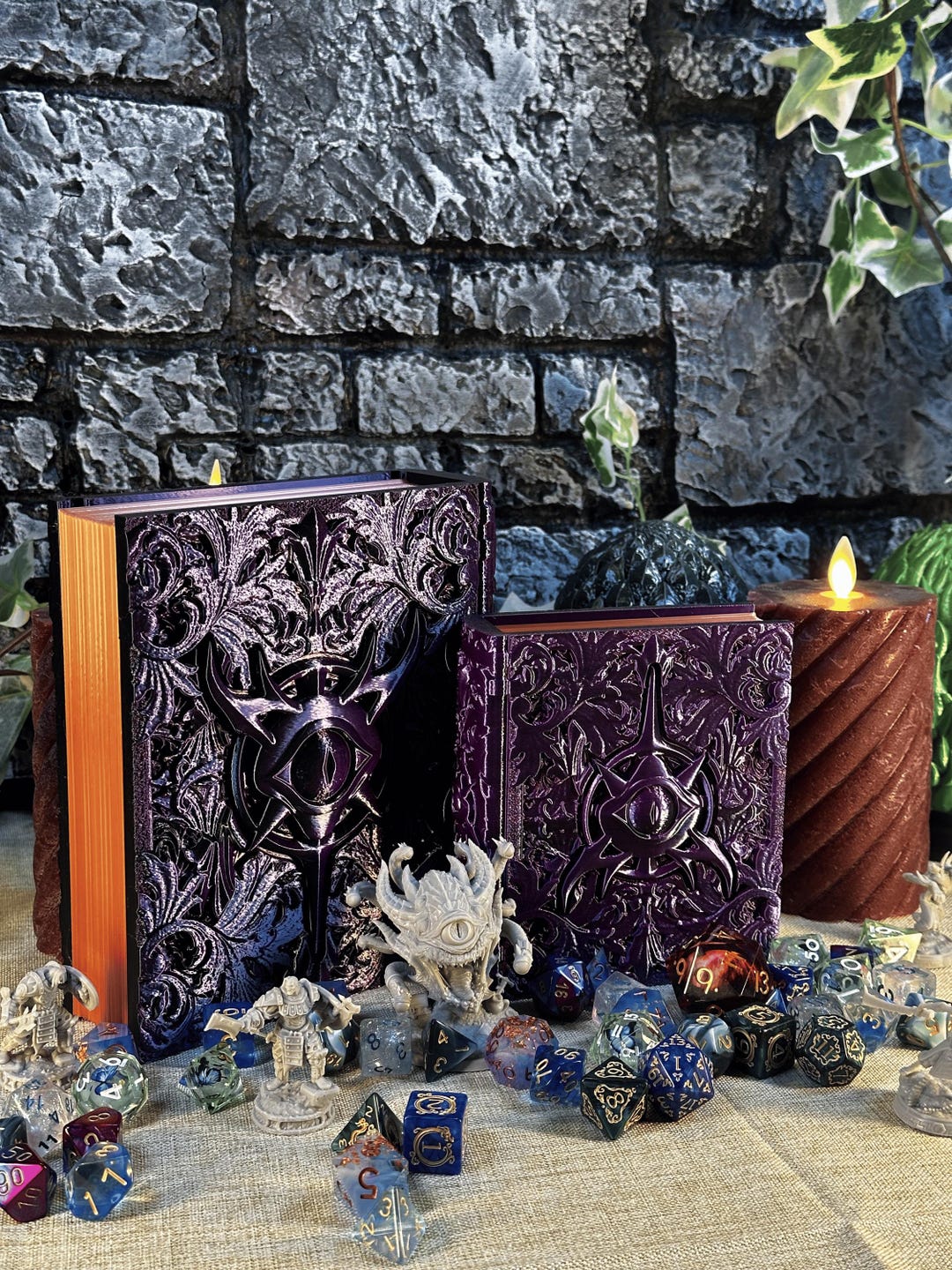 The Enchanted Tome of the Warlock - Dnd Storage Book & Dice Tray - Etsy