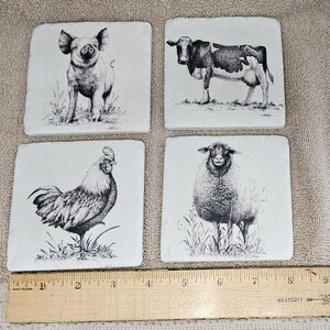 Brand New in the Box Stoneware Farmhouse Farm Animals Drinkware Ceramic ...