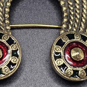 Vintage Soloor Rare Goldtone Black Red Enamael Unique Style Pin ...