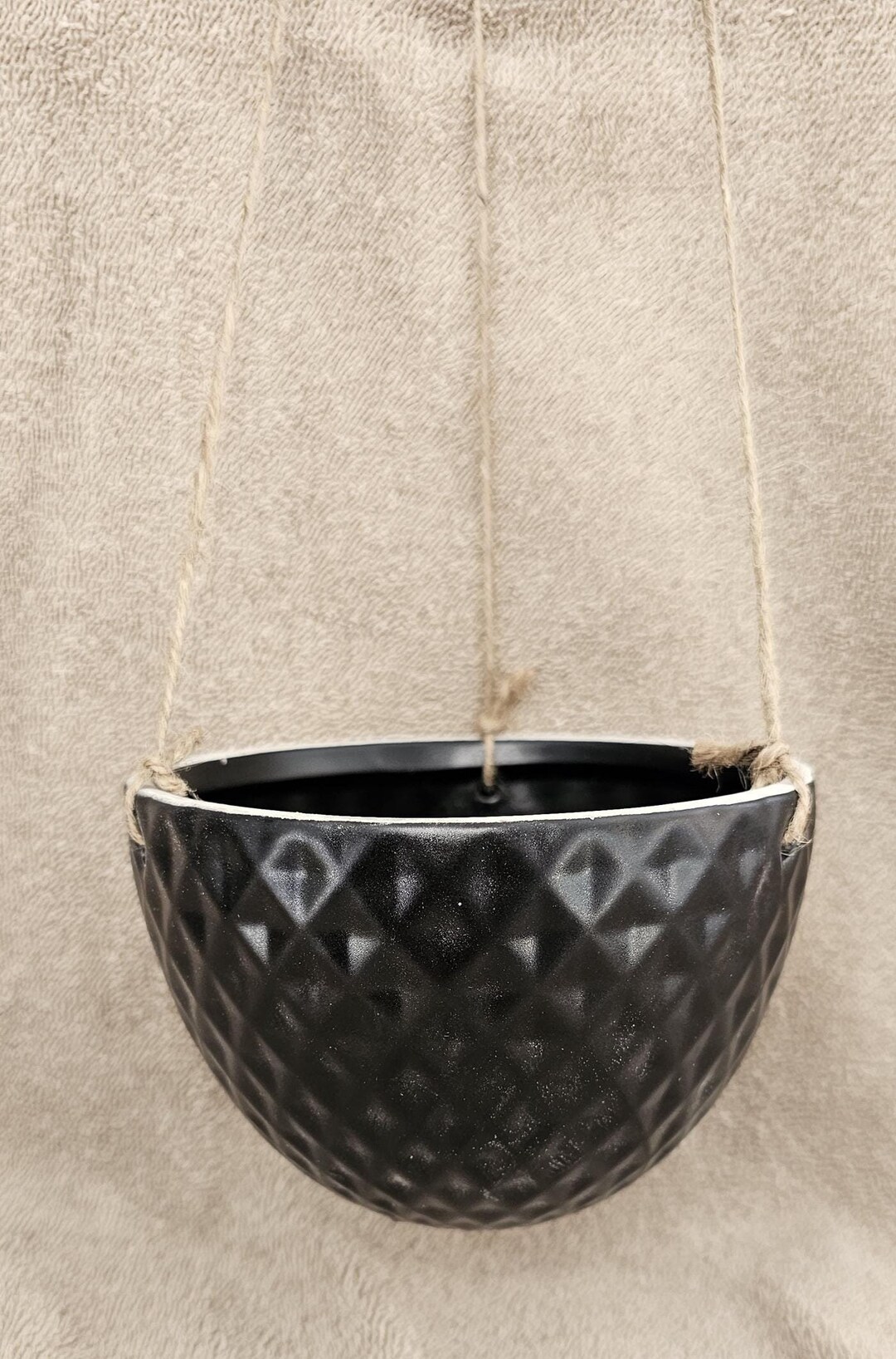 Black Rustic Farmhouse Hanging Flower / Plant Pot Brand New Never Used ...