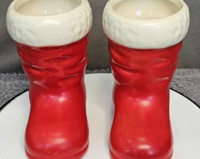 Vintage Ceramic Santa Boots: 1960s Christmas Decor - Etsy