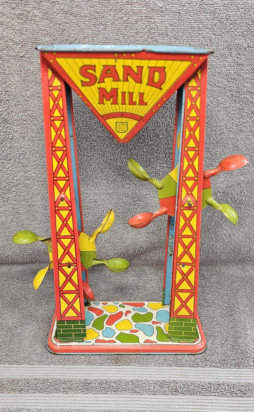 Vintage 1930's J Chein and Co. Tin Litho Sand Mill Toy Sand Toy - Etsy