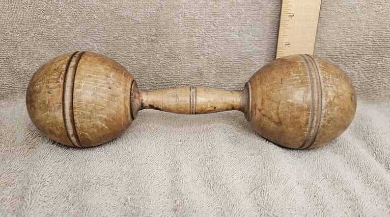 Antique Vintage 10 Long Wooden Dumbbell, Great Primitive Decor - Etsy