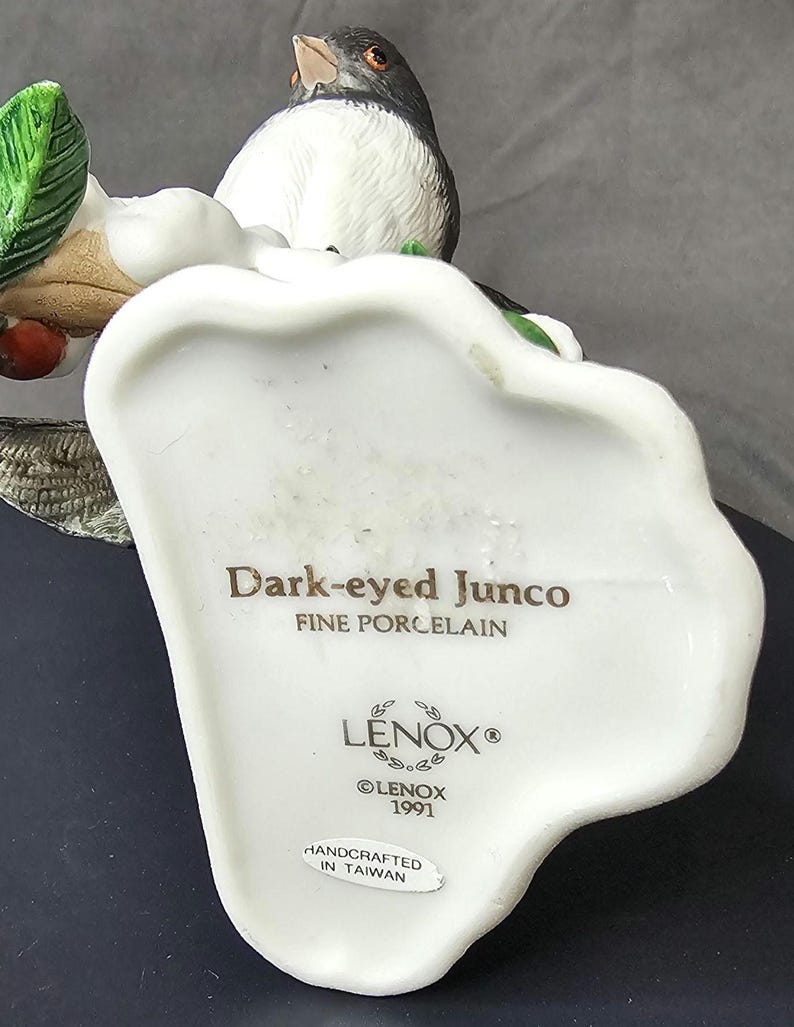 PRICE DROP Vintage Lenox Dark Eyed Junco Bird Figurine, Porcelain Bird ...