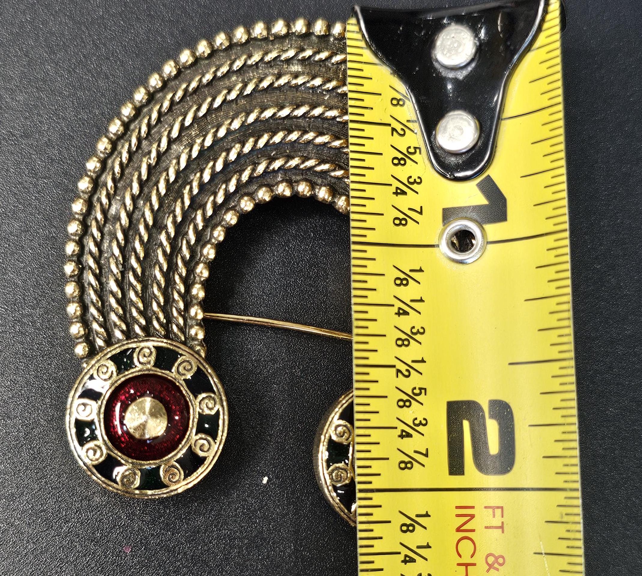 Vintage Soloor Rare Goldtone Black Red Enamael Unique Style Pin ...