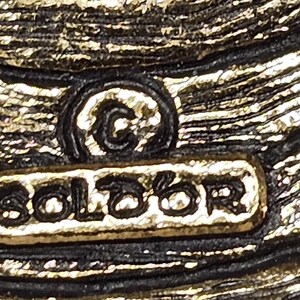 Vintage Soloor Rare Goldtone Black Red Enamael Unique Style Pin ...