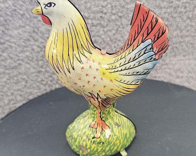 Vintage Tin Toy Chicken / Rooster Marked Made in U.S.A Nice Condition ...