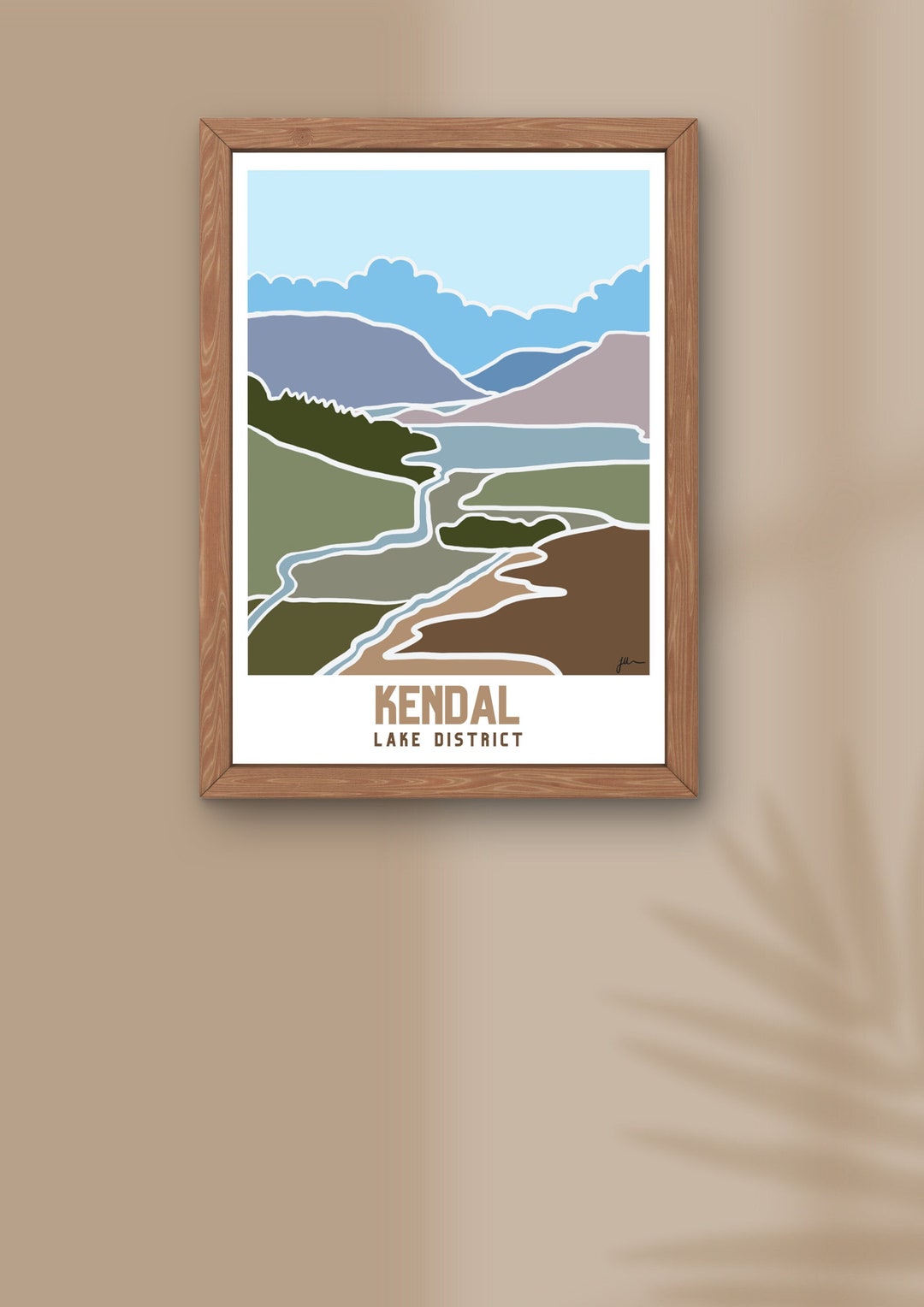 Kendal, Lake District Minimalistic Landscape, Poster - Etsy UK