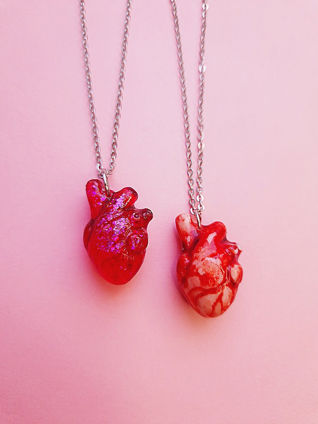 Epoxy Human Heart Necklace, Handmade Anatomical Jewelry - Etsy