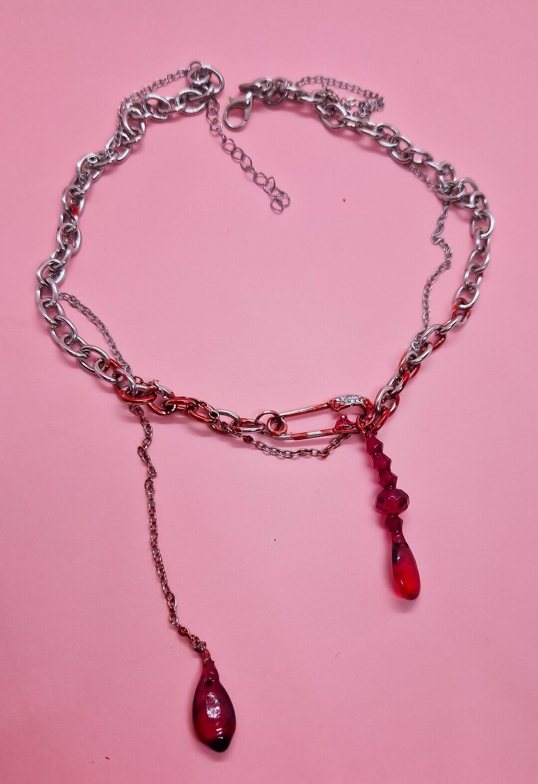 Anatomical Blood Drop Necklace, Gothic Bloody Jewelry - Etsy