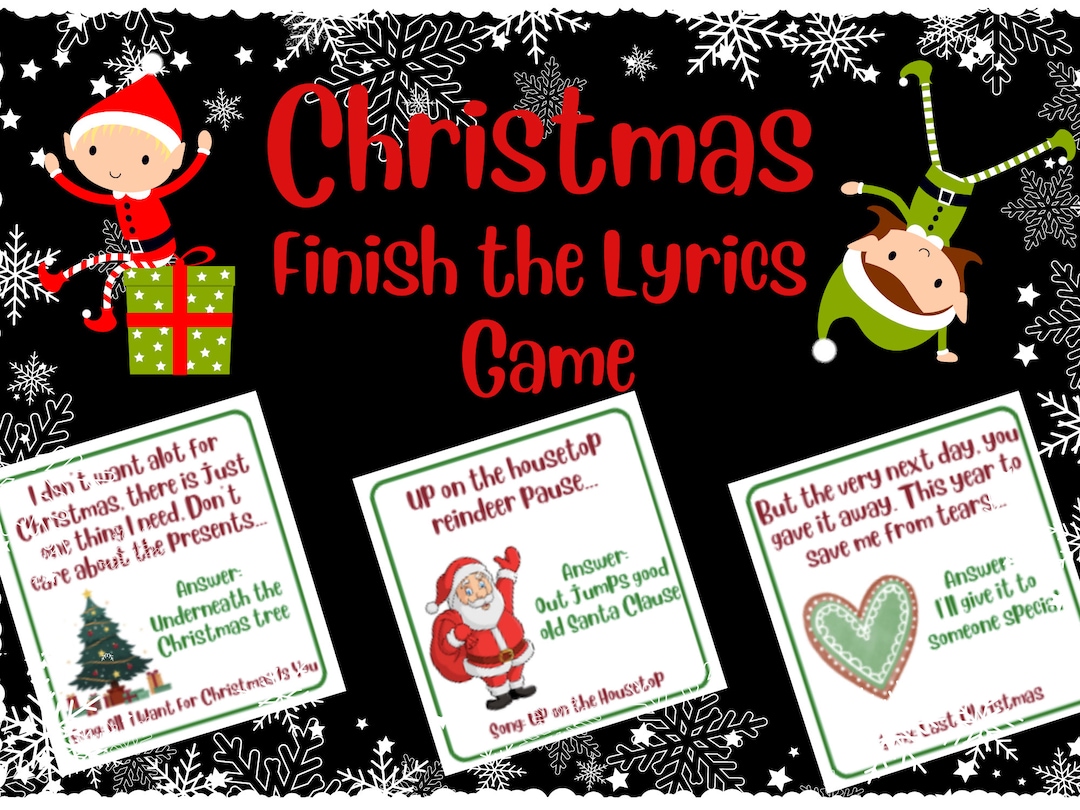 Christmas Party Game, Christmas Finish the Lyrics Game, Christmas ...