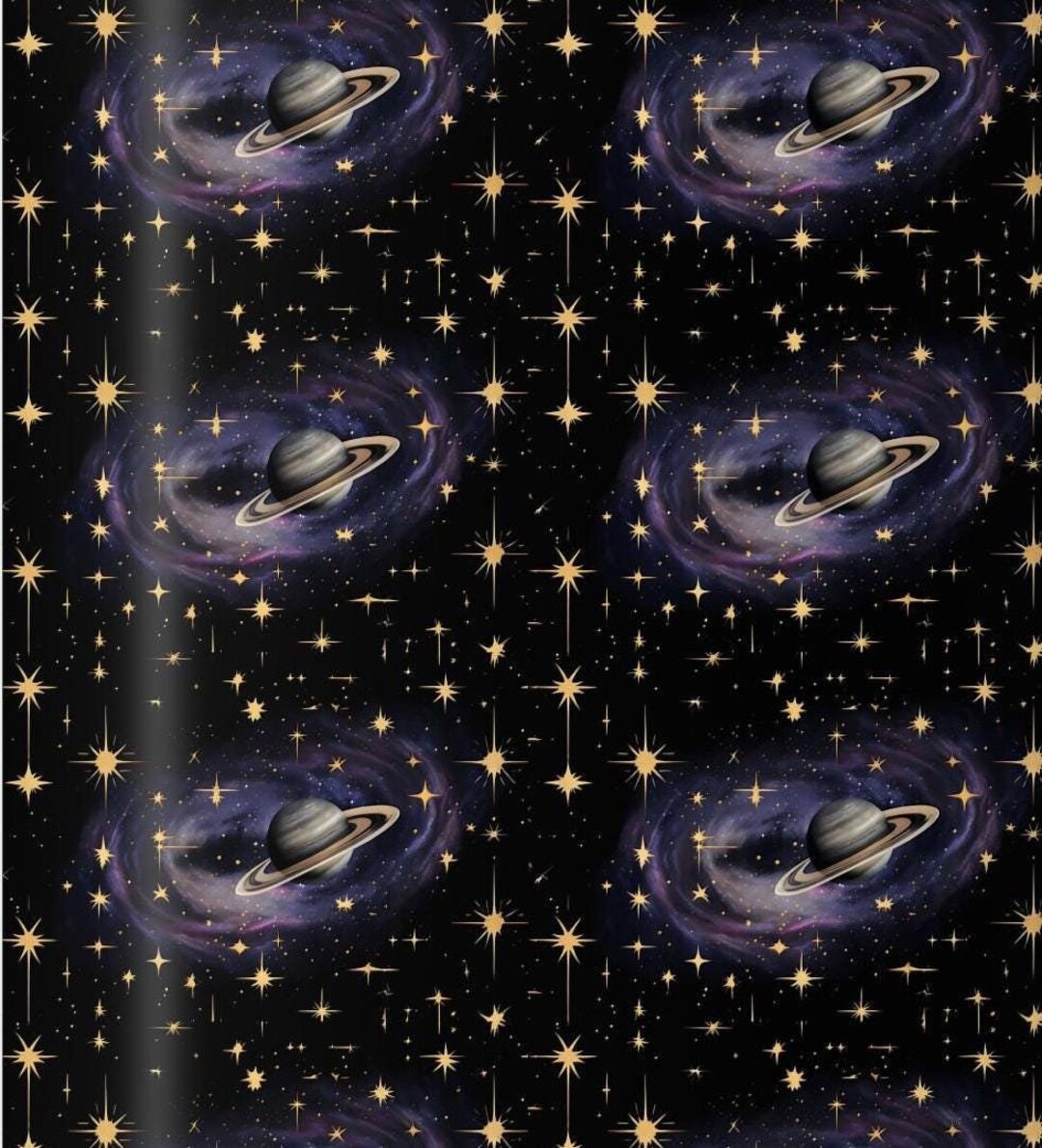 Space Planets Star Glistening Design - Galaxy Gift Wrap Roll, Outer ...