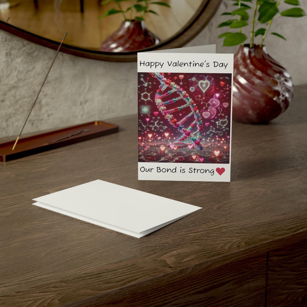 Greeting Cards, Valentine's Day Card Science Theme With DNA Image, Bond ...
