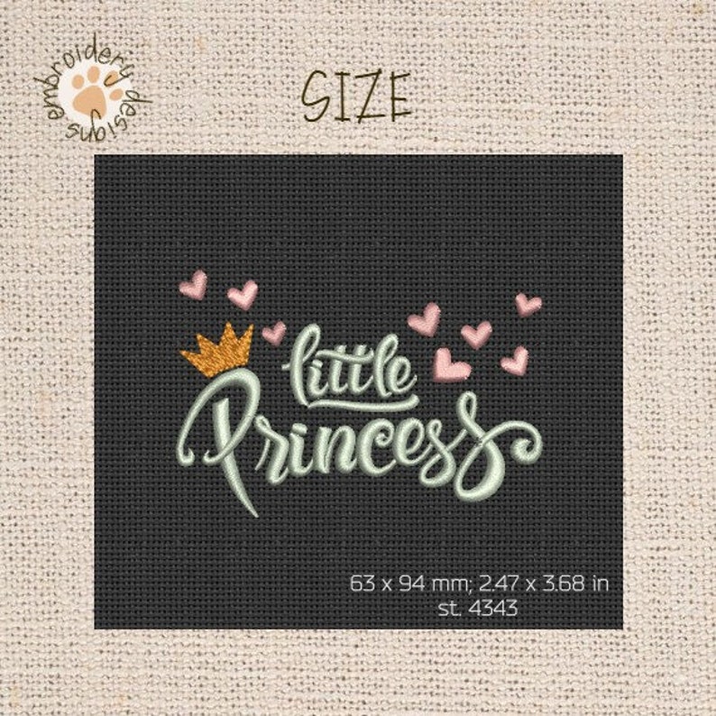 Font Embroidery Design, Princess Embroidery Designs - Etsy