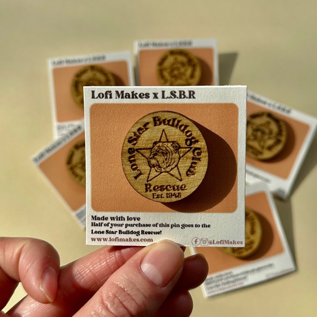 Lone Star Bulldog Rescue Hat Lapel Broach Pin | Bulldog Pin | Cute ...