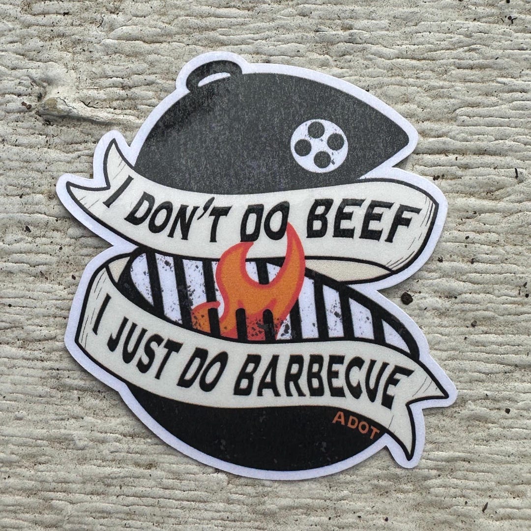 BBQ Grill Beef Sticker | Funny Summer Grilling Sticker | Meat Sticker ...