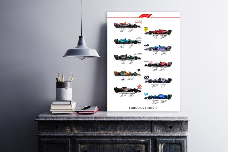 Formula 1 Driver Signature, F1 World Champions Poster, Formula One ...