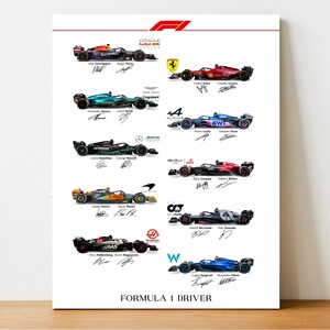 Formula 1 Driver Signature, F1 World Champions Poster, Formula One ...