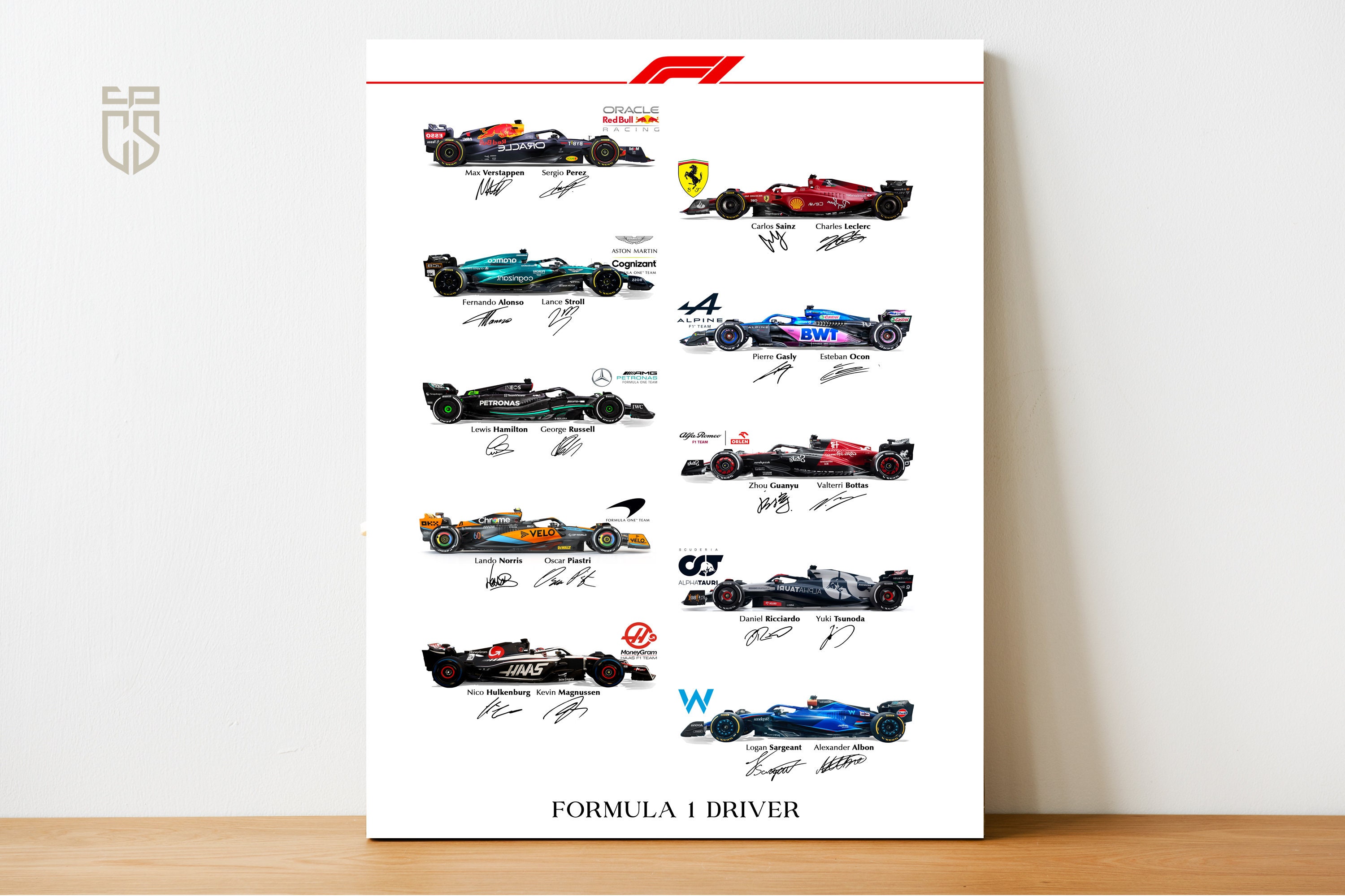 Formula 1 Driver Signature, F1 World Champions Poster, Formula One ...