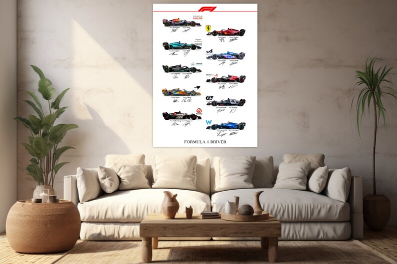 Formula 1 Driver Signature, F1 World Champions Poster, Formula One ...