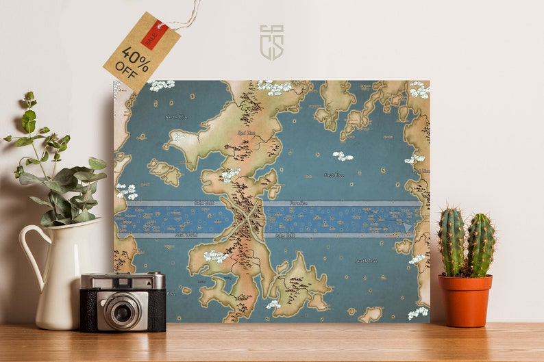 Anime World Map, Anime Wanted Map, World Map, Canvas Scroll, Tabletop ...