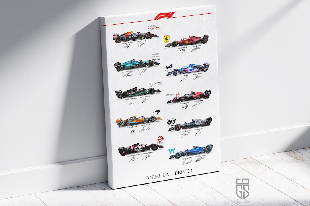 Formula 1 Driver Signature, F1 World Champions Poster, Formula One ...
