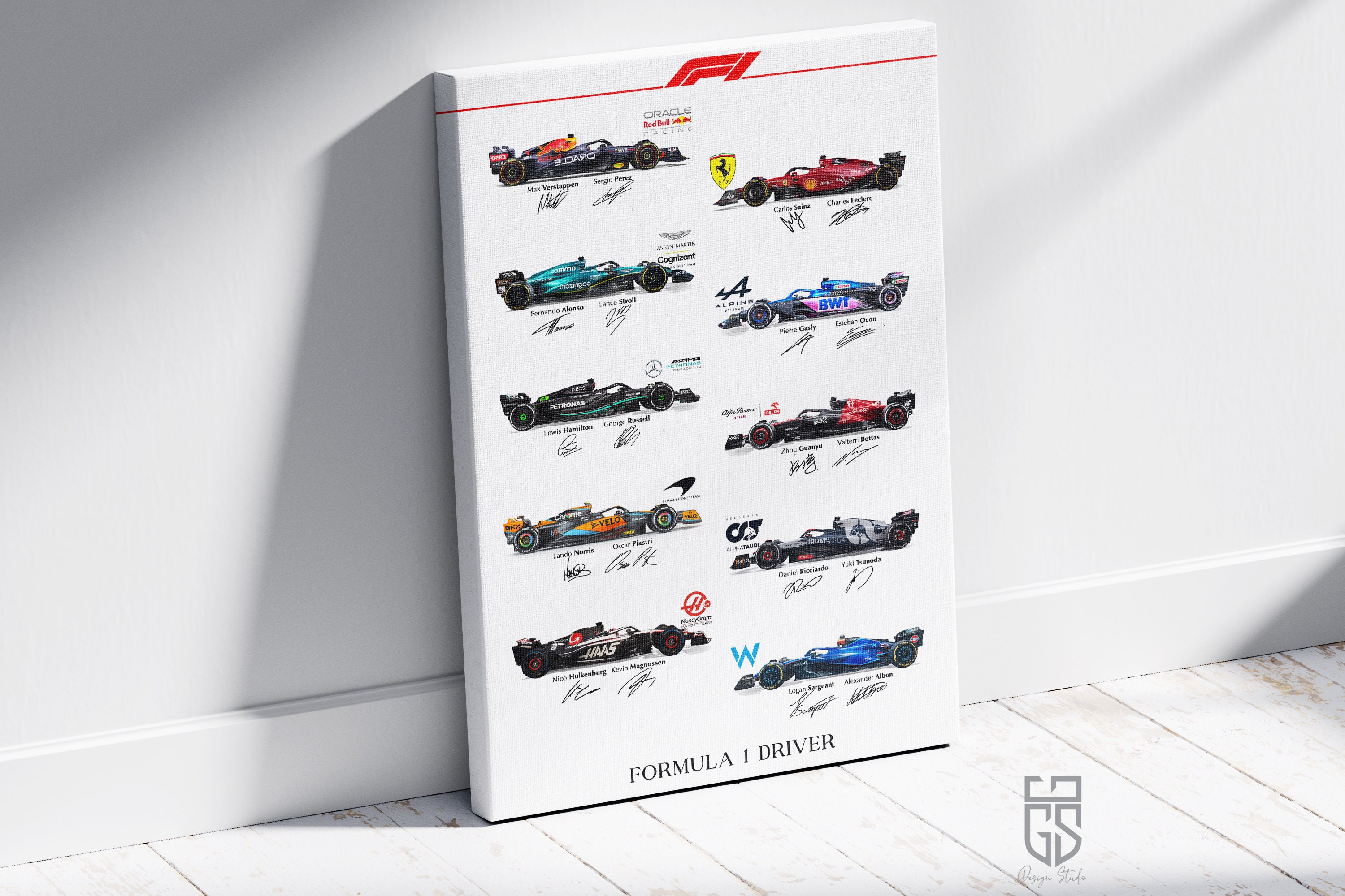 Formula 1 Driver Signature, F1 World Champions Poster, Formula One ...