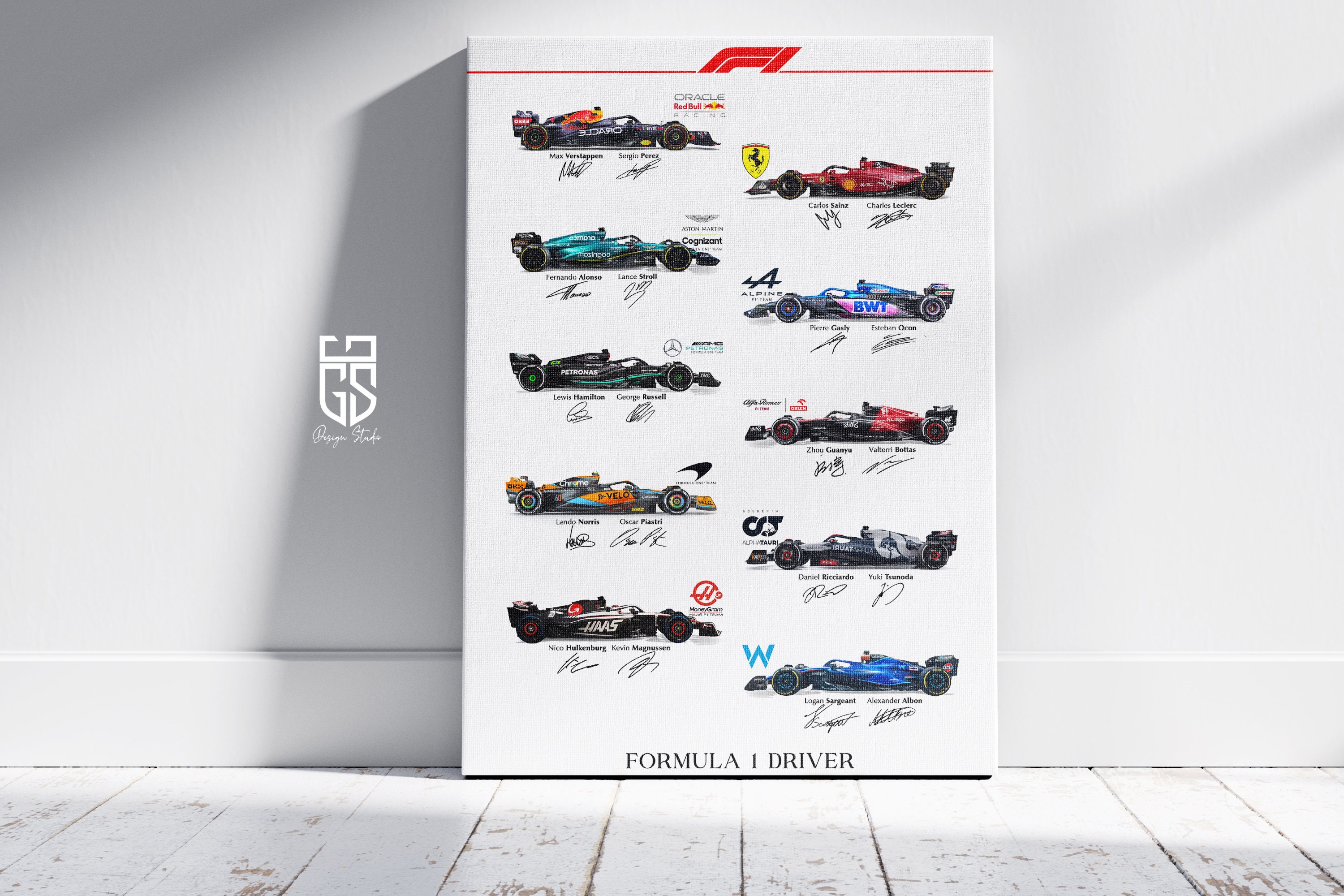 Formula 1 Driver Signature, F1 World Champions Poster, Formula One ...
