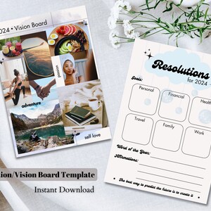 2024 New Year Vision Board Template, Goal Planner (digital Download) - Etsy