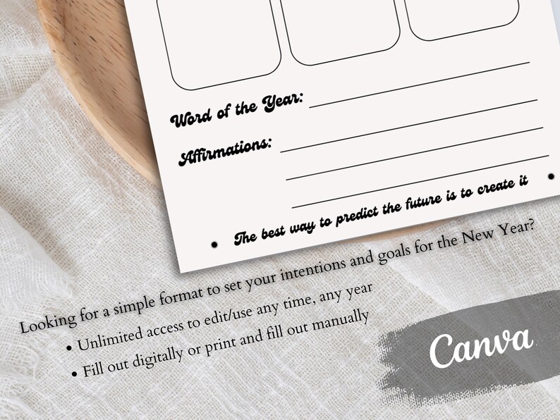 New Years Resolution 2024 Digital Vision Board, Instant Download ...