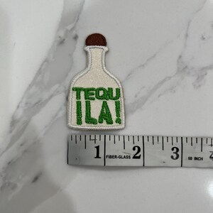 TEQUILA Embroidered Iron on Patch Drinking Trendy Fun Patch for Hats and Jackets Tequila Bottle ...