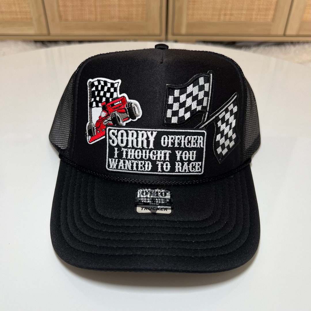 PATCHY Trucker Hat Sorry Officer Police Flags Black - Etsy