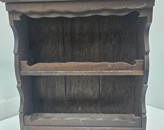 Vintage Wood Apothecary Shelf Spice Rack Cabinet With Drawers Wall or ...