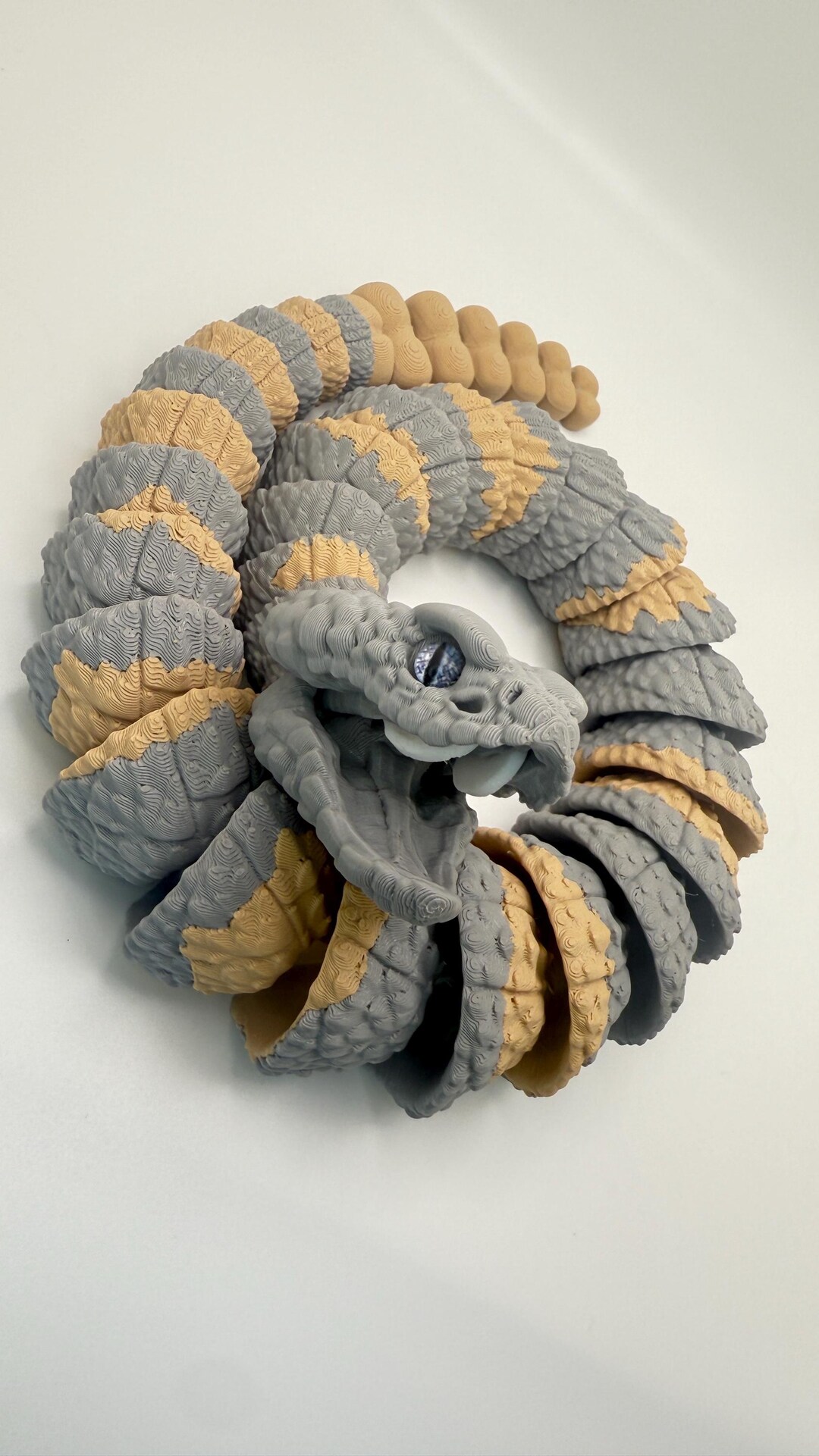 Flexible Realistic Rattlesnake Model Poseable 3D Printed Articulated ...