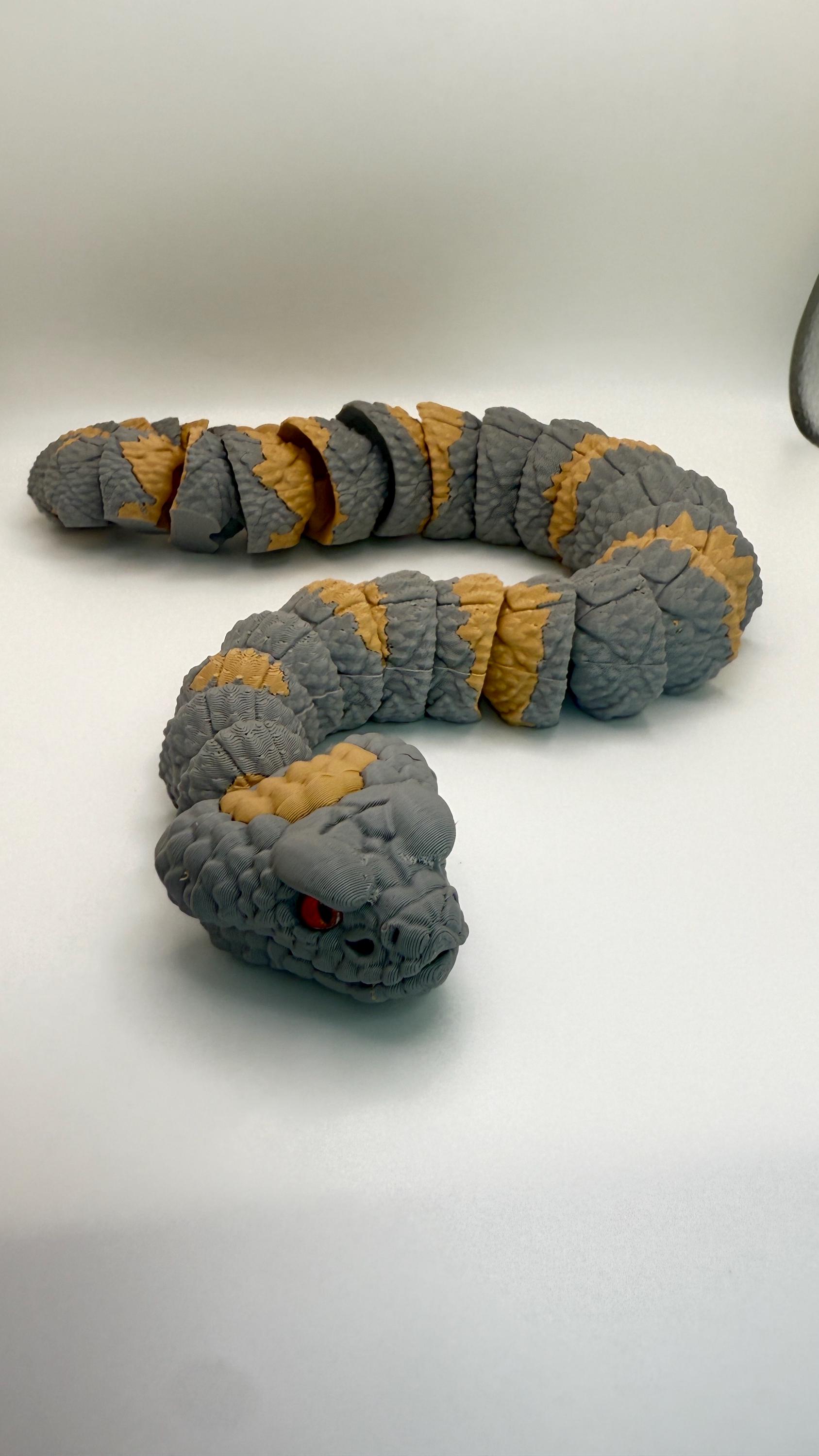 Flexible Realistic Rattlesnake Model Poseable 3D Printed Articulated ...