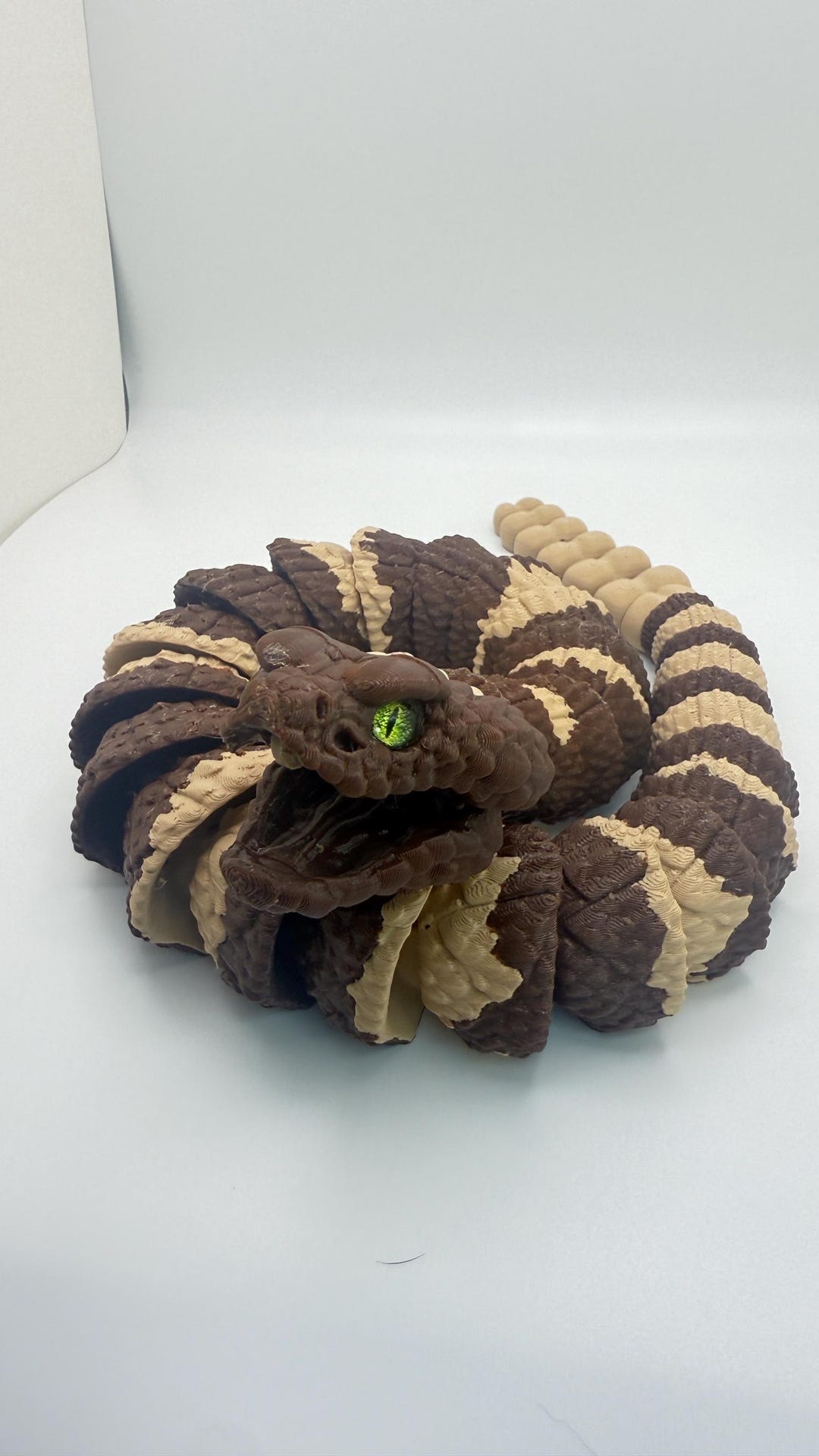 Flexible Realistic Rattlesnake Model Poseable 3D Printed Articulated ...