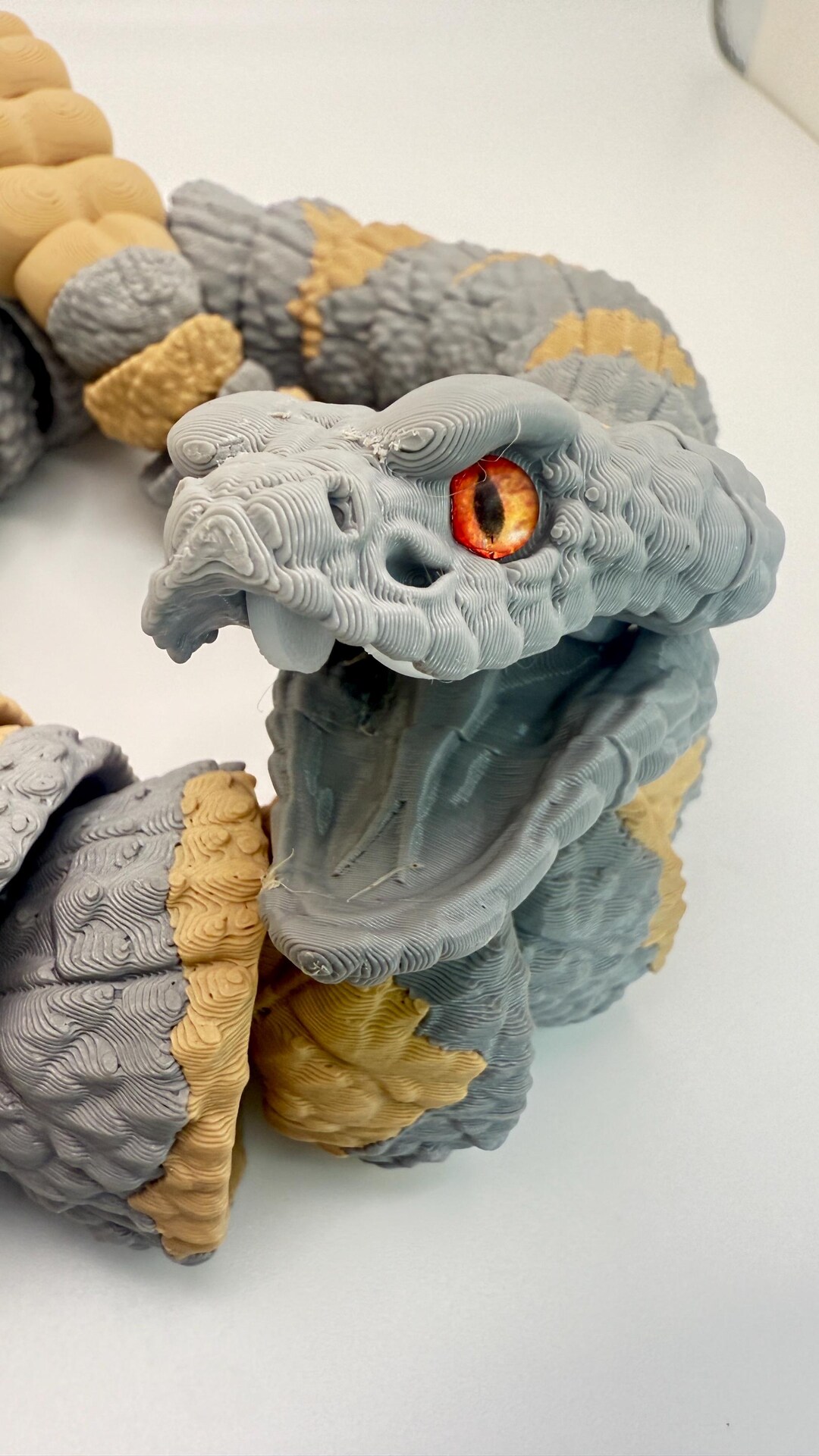 Flexible Realistic Rattlesnake Model Poseable 3D Printed Articulated ...