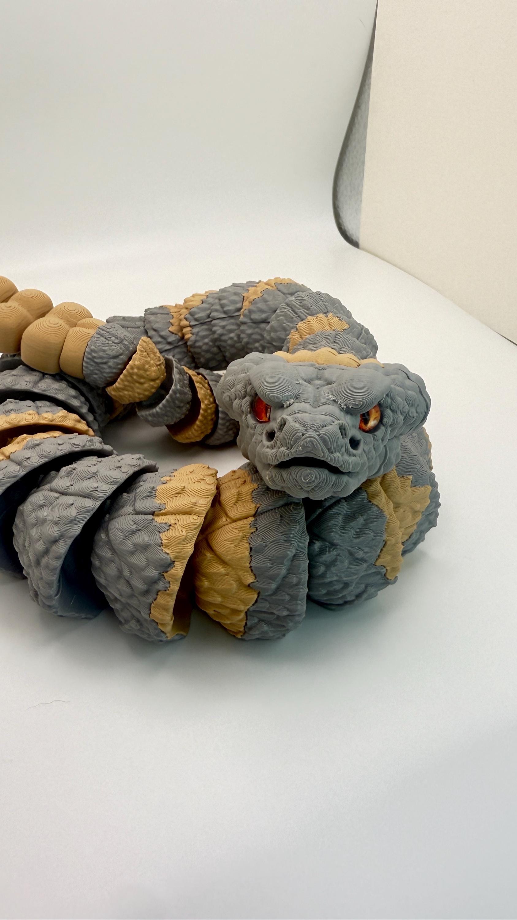 Flexible Realistic Rattlesnake Model Poseable 3D Printed Articulated ...