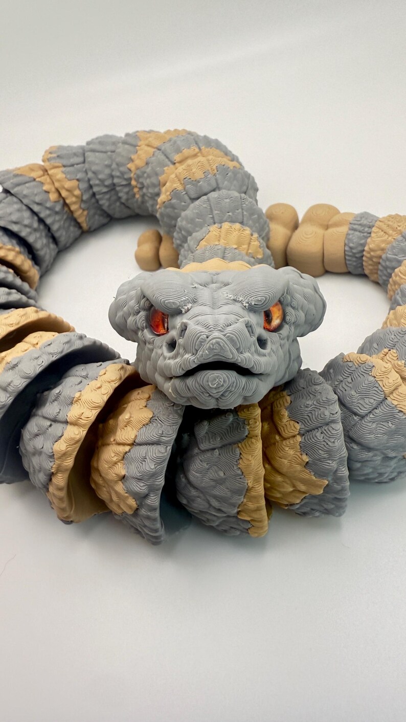 Flexible Realistic Rattlesnake Model Poseable 3D Printed Articulated ...