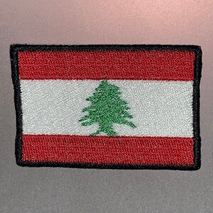 Lebanon Iron on Embroidery Flag - Etsy