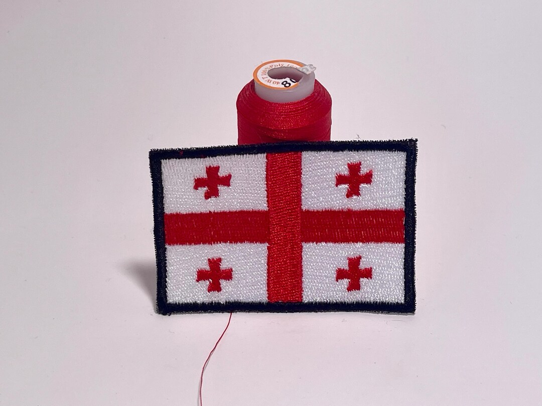 Badge, Georgia Patch, Sew On, Iron on Embroidered Georgian Flag - Etsy