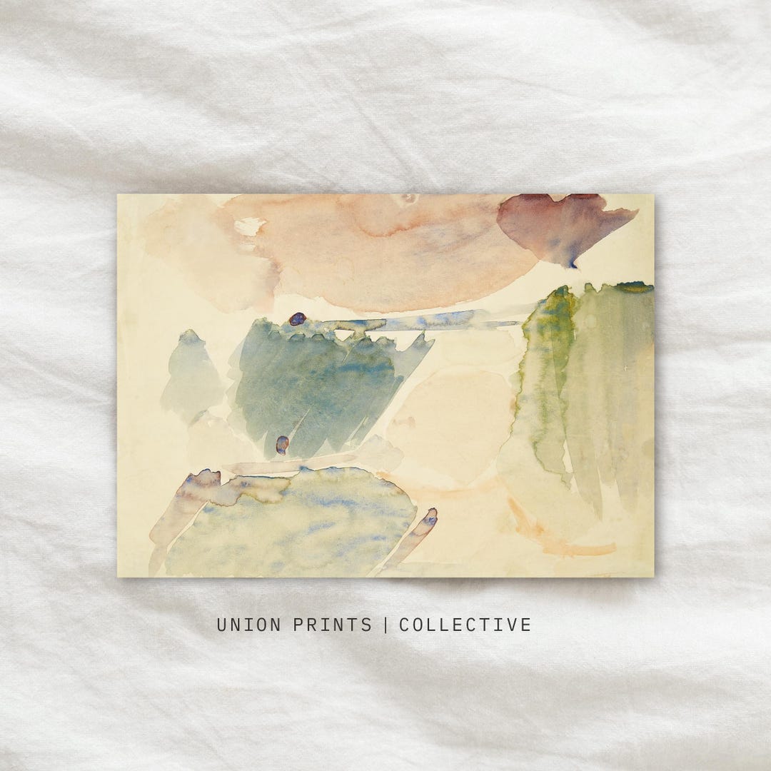 Abstract Vintage Watercolour Art | Warm Muted Tones | Neutral Home ...