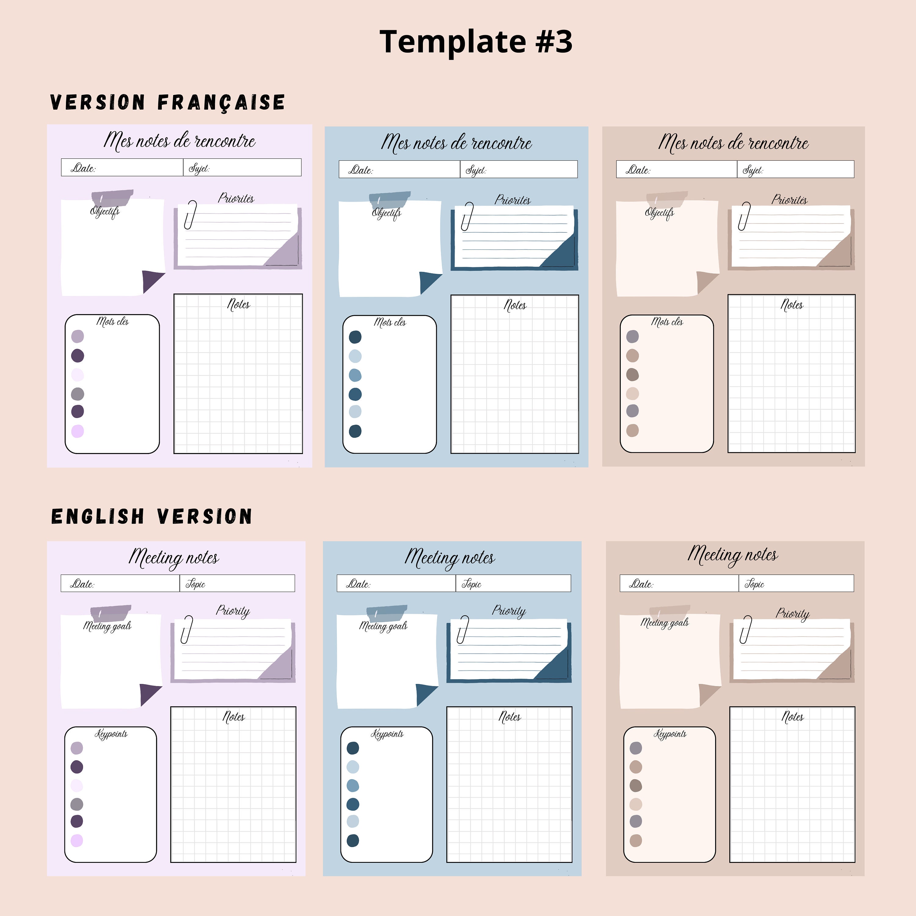 Meeting Notes Printable Note Meeting Note Good Notes Printable ...