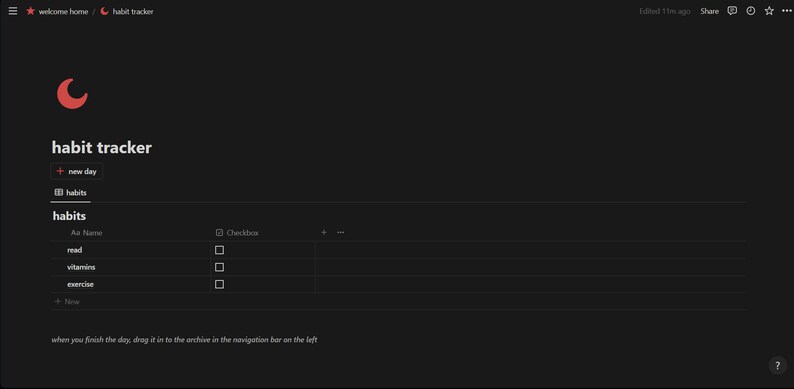 Pretty Red Aesthetic Notion Template With Habit Tracker - Etsy